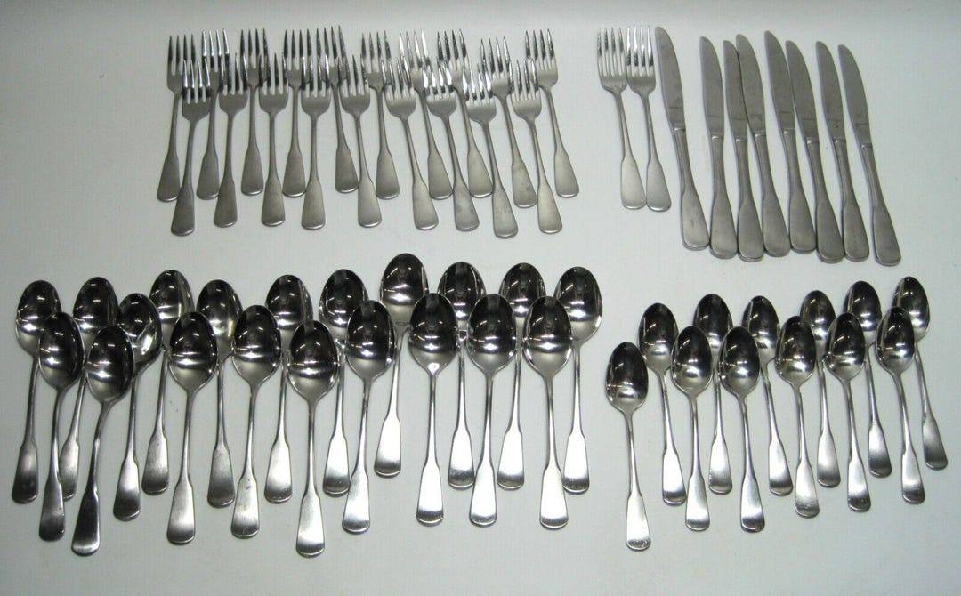 73 Pieces Minute Man-colonial Boston-satin Stainless Flatware Oneida 18 ...