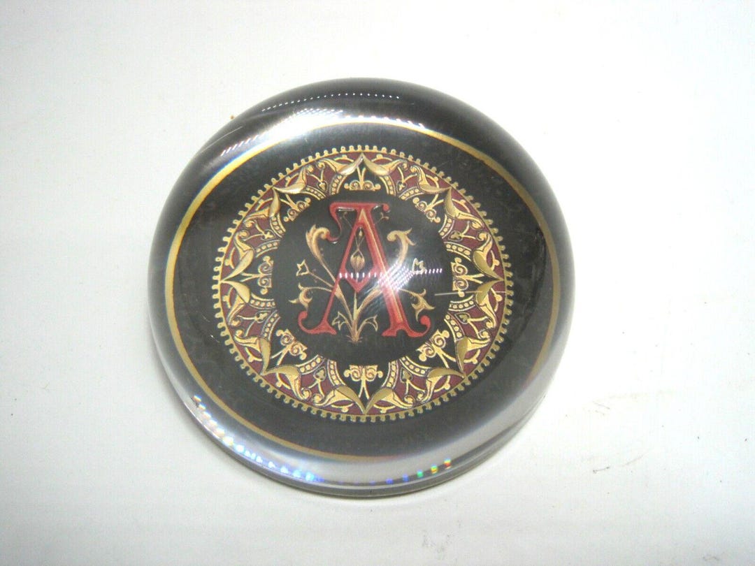 Paperweight Punch Studio Crystal Letter "a" Monogram France - Etsy