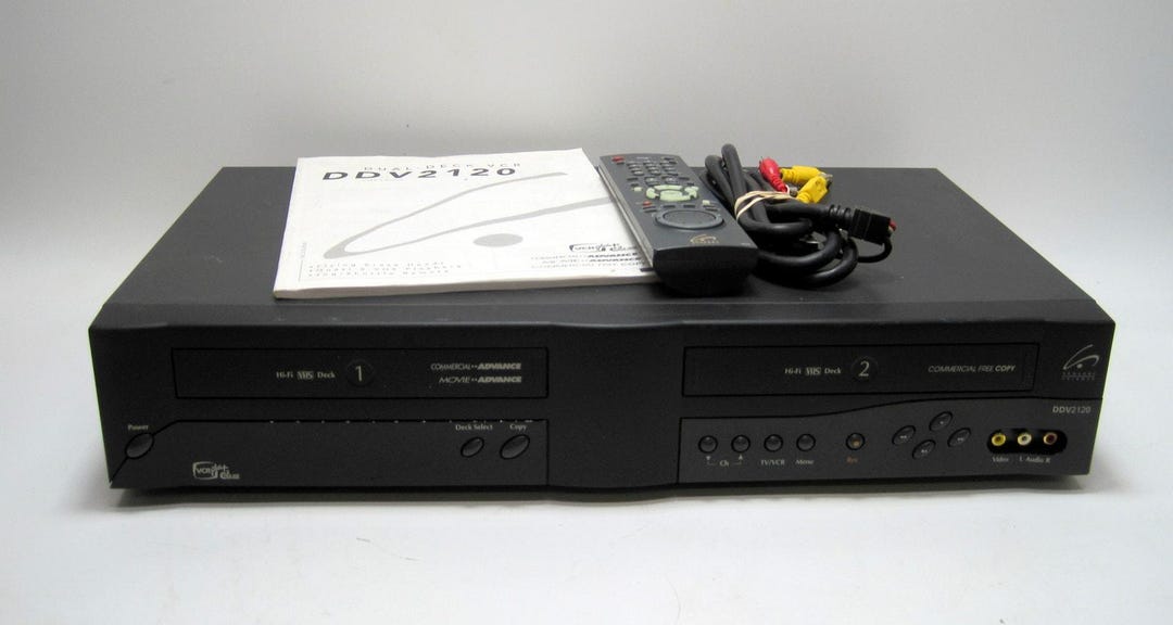 Sensory Science Dual-deck Vcd Vhs+ DDV2120 W/manual Av Cable & Remote ...