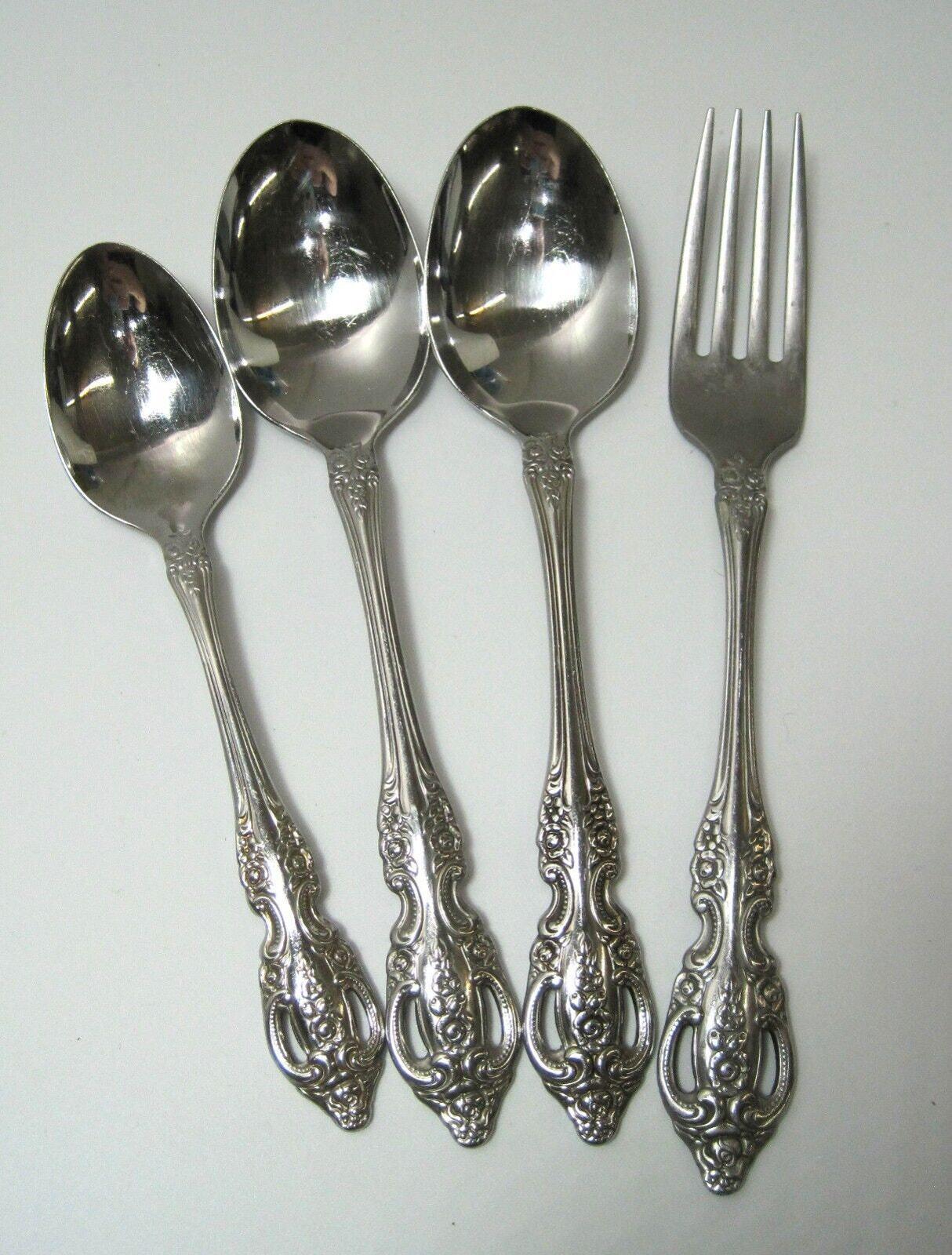 4 Pieces MICHELANGELO Oneida Stainless Glossy Silverware Flatware - Etsy