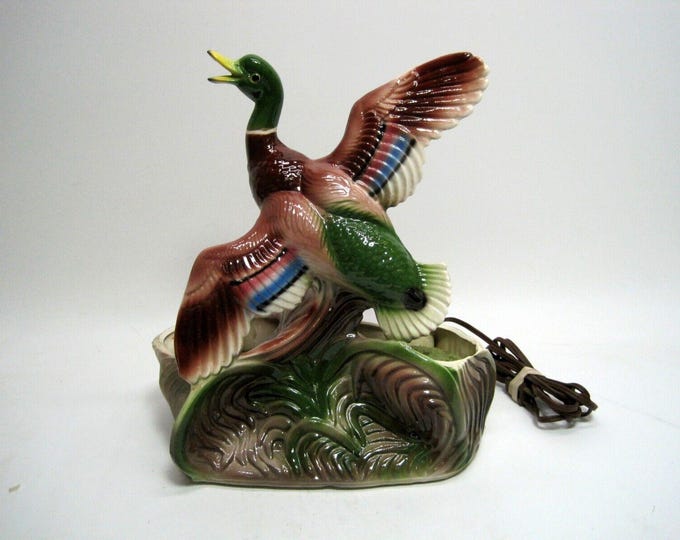 Vintage Mallard Duck Table Lamp/planter by Maddux Calif #839 - Etsy