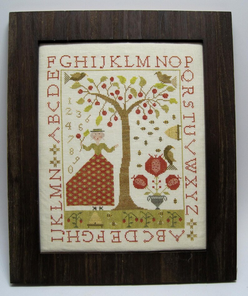 Summer at Cherry Hill by Brenda Gervais Framed Needlepoint Sampler - Etsy