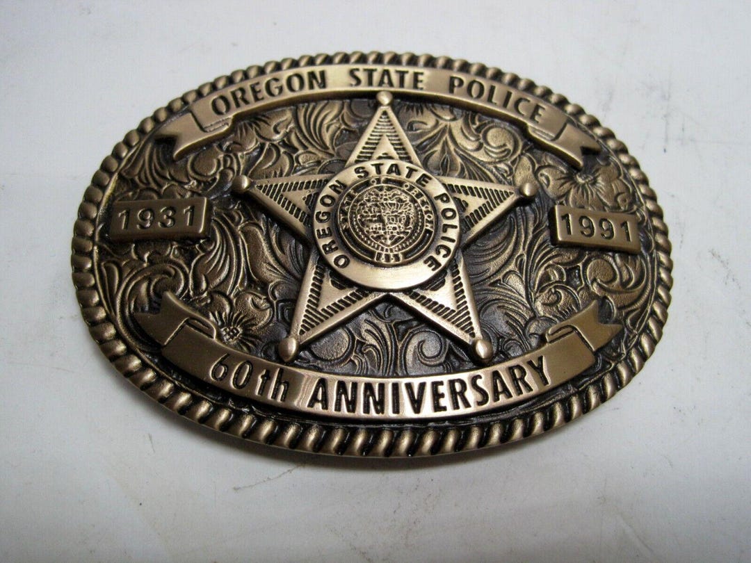 Bronze Oregon State Police Trooper Highway Patrol 60th Osp Vintage Belt ...