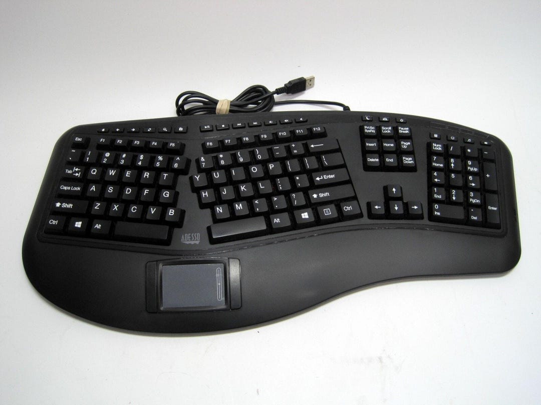 Adesso AKB-450UB Tru-form Ergonomic Touchpad Keyboard USB 450 Black - Etsy