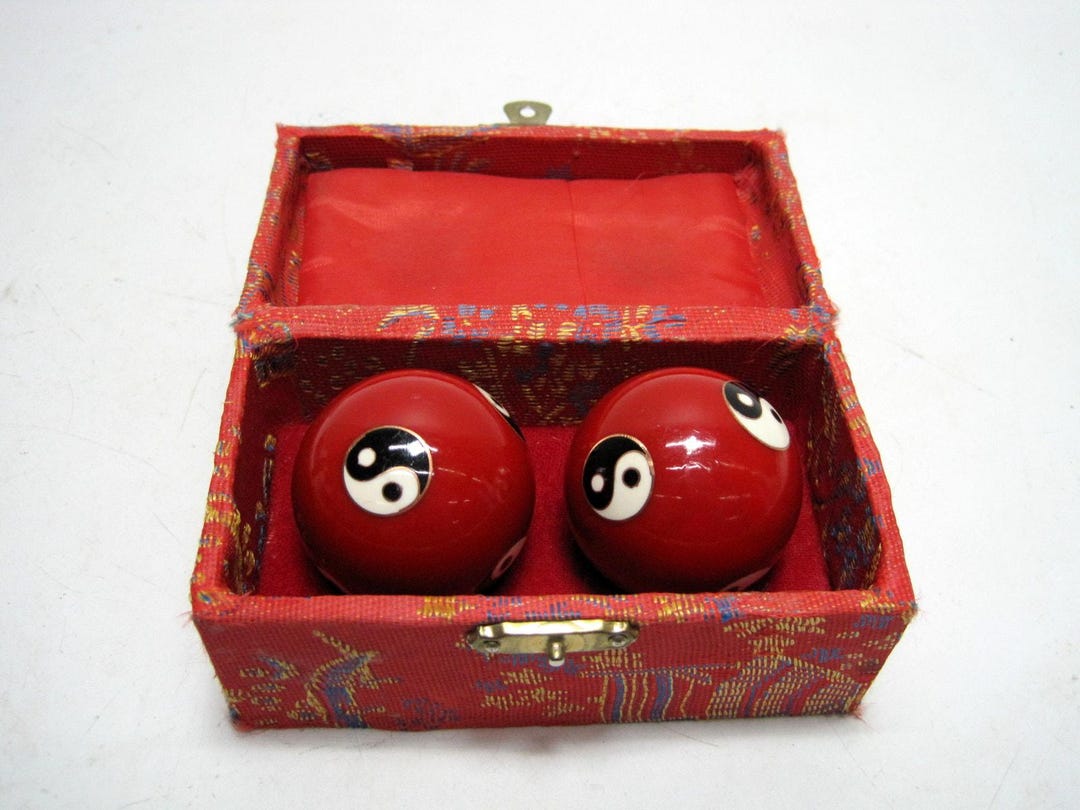 Vtg Yin Yang Chinese Baoding Balls Set Chimes Health Stress Shouxing - Etsy