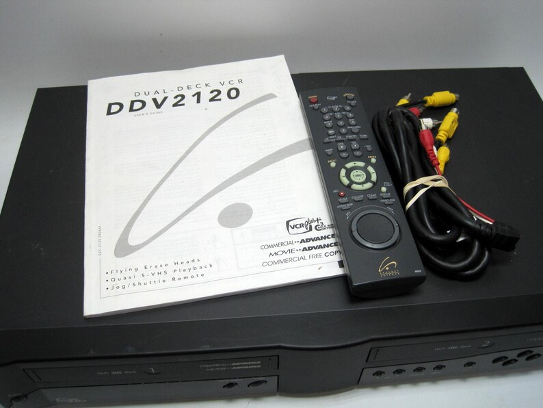 Sensory Science Dual-deck Vcd Vhs+ DDV2120 W/manual Av Cable & Remote ...