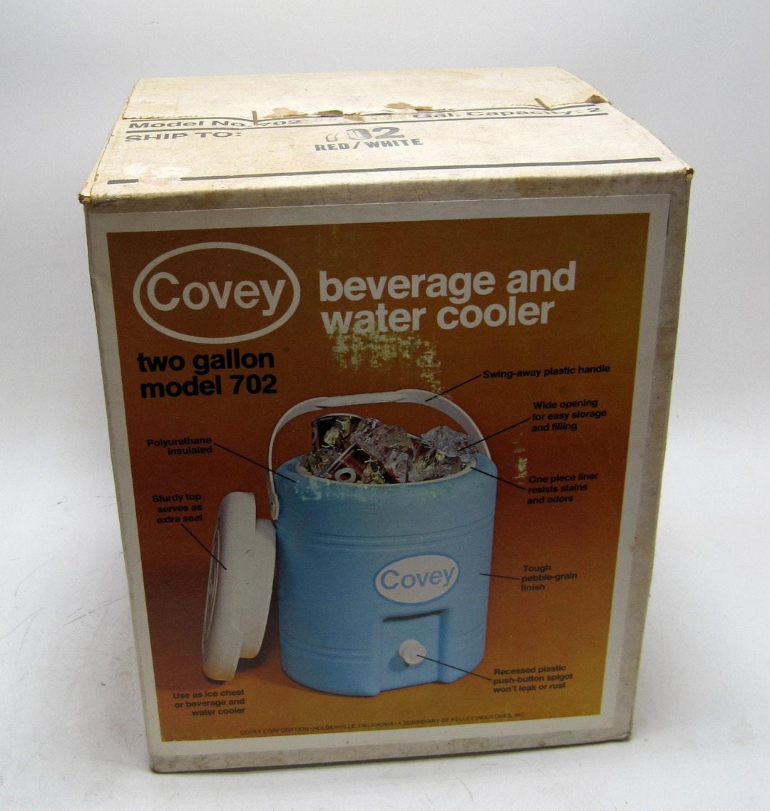 Covey 2 Gallon Water Cooler Dispenser NEW IN BOX 1970's Red/white - Etsy