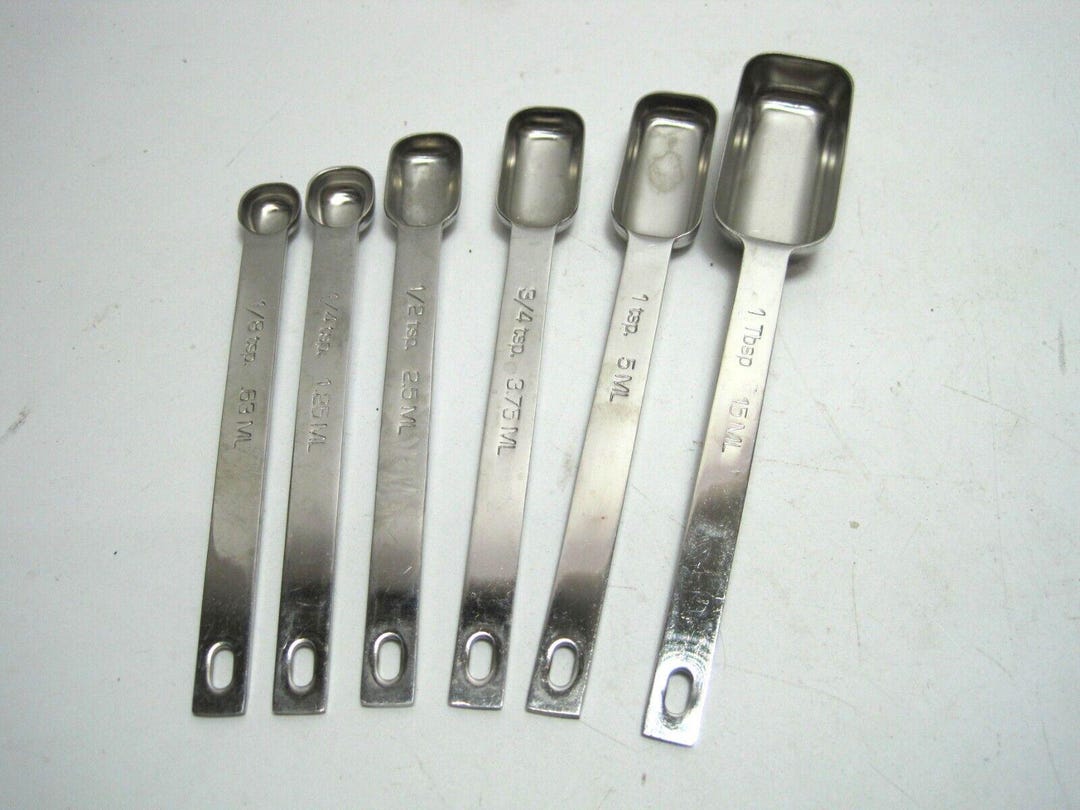 Set of 6 ENDURANCE 18/8 Stainless Steel Rectangular Measuring Spoons - Etsy