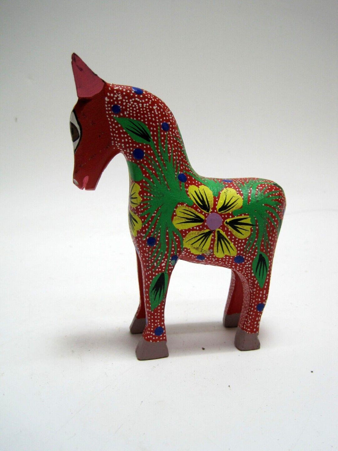 Oaxacan Wood Carving Earth View Alebrije Burro Donkey Hand Painted Folk ...