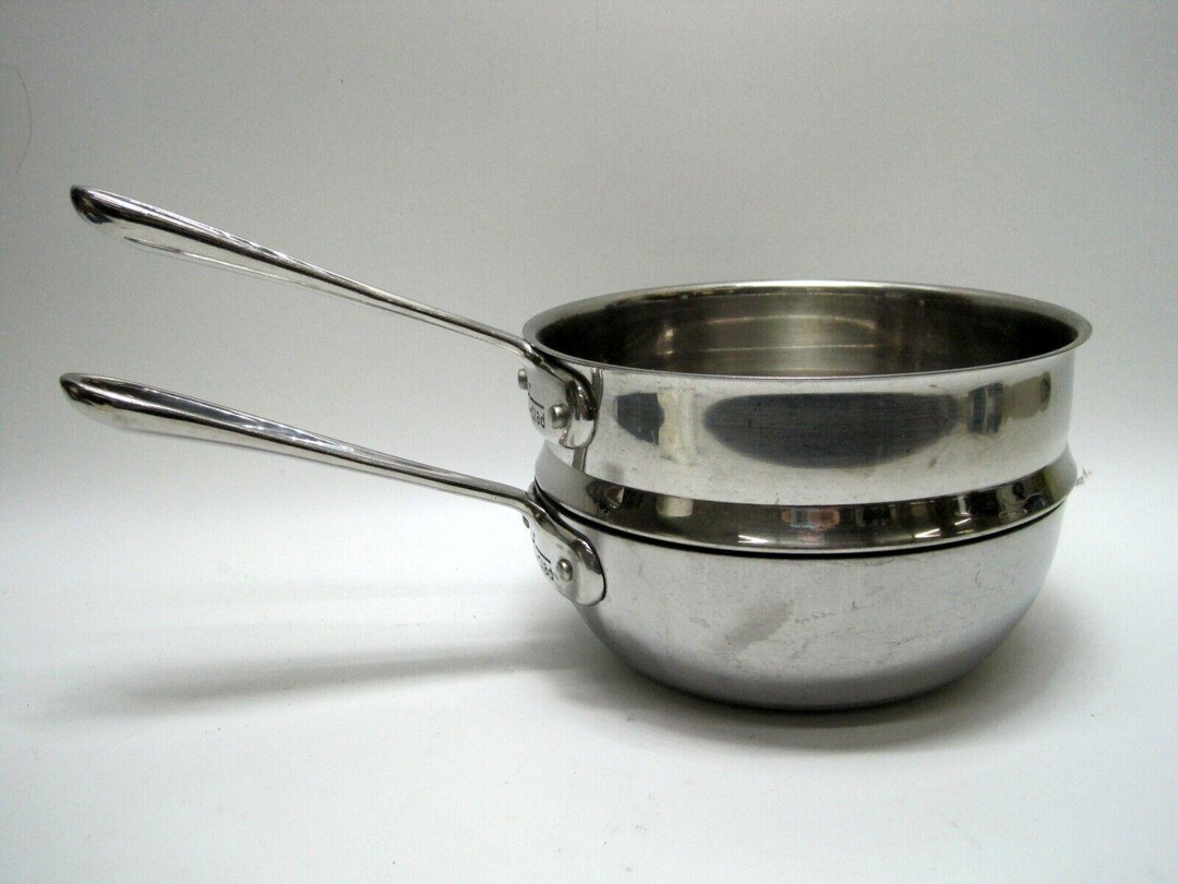 All-clad 3 Qt 8 Stainless Steel Sauce Pan & Double Boiler - Etsy