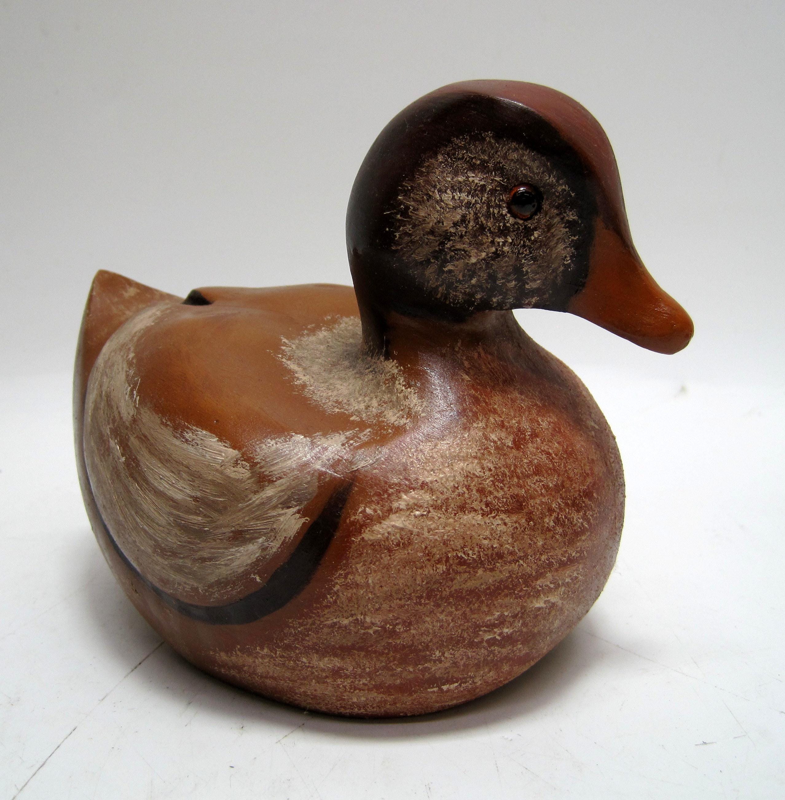 Vintage Ceramic Chubby Ruddy Duck Glass Eyes Hand Painted - Etsy