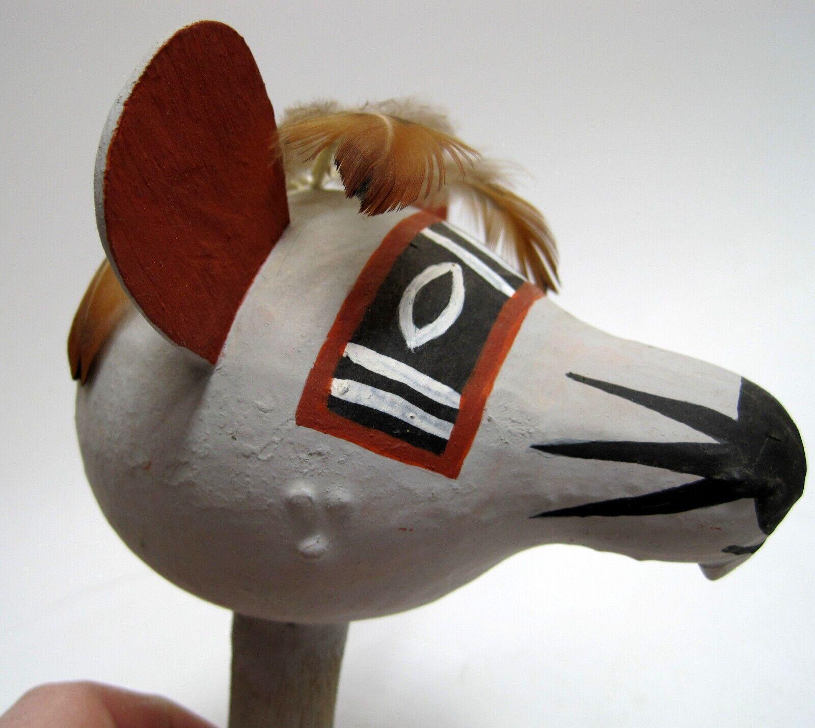 VTG Native American Hand Made Hopi Gourd Rattle Racoon Hand Painted ...