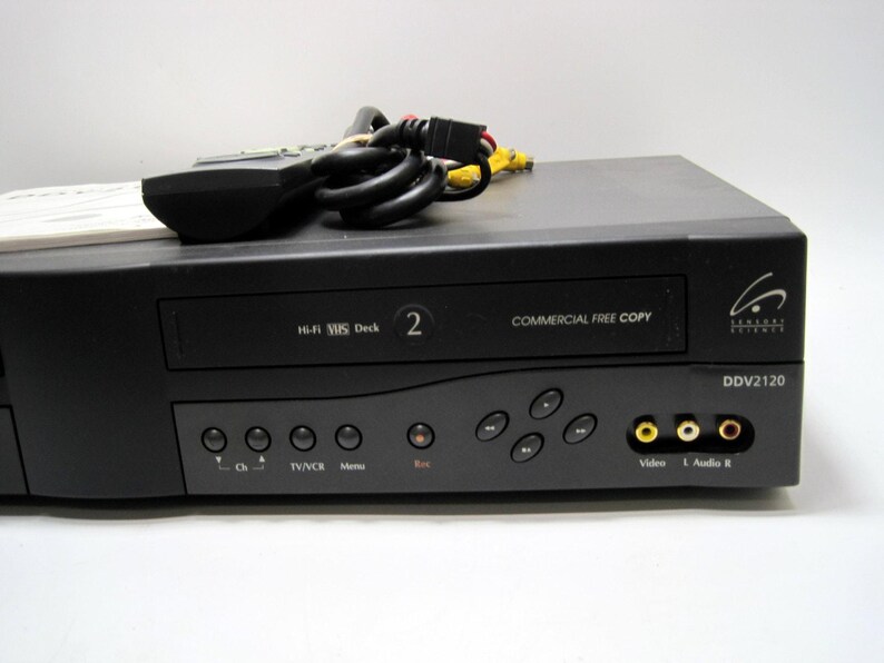 Sensory Science Dual-deck Vcd Vhs+ DDV2120 W/manual Av Cable & Remote ...