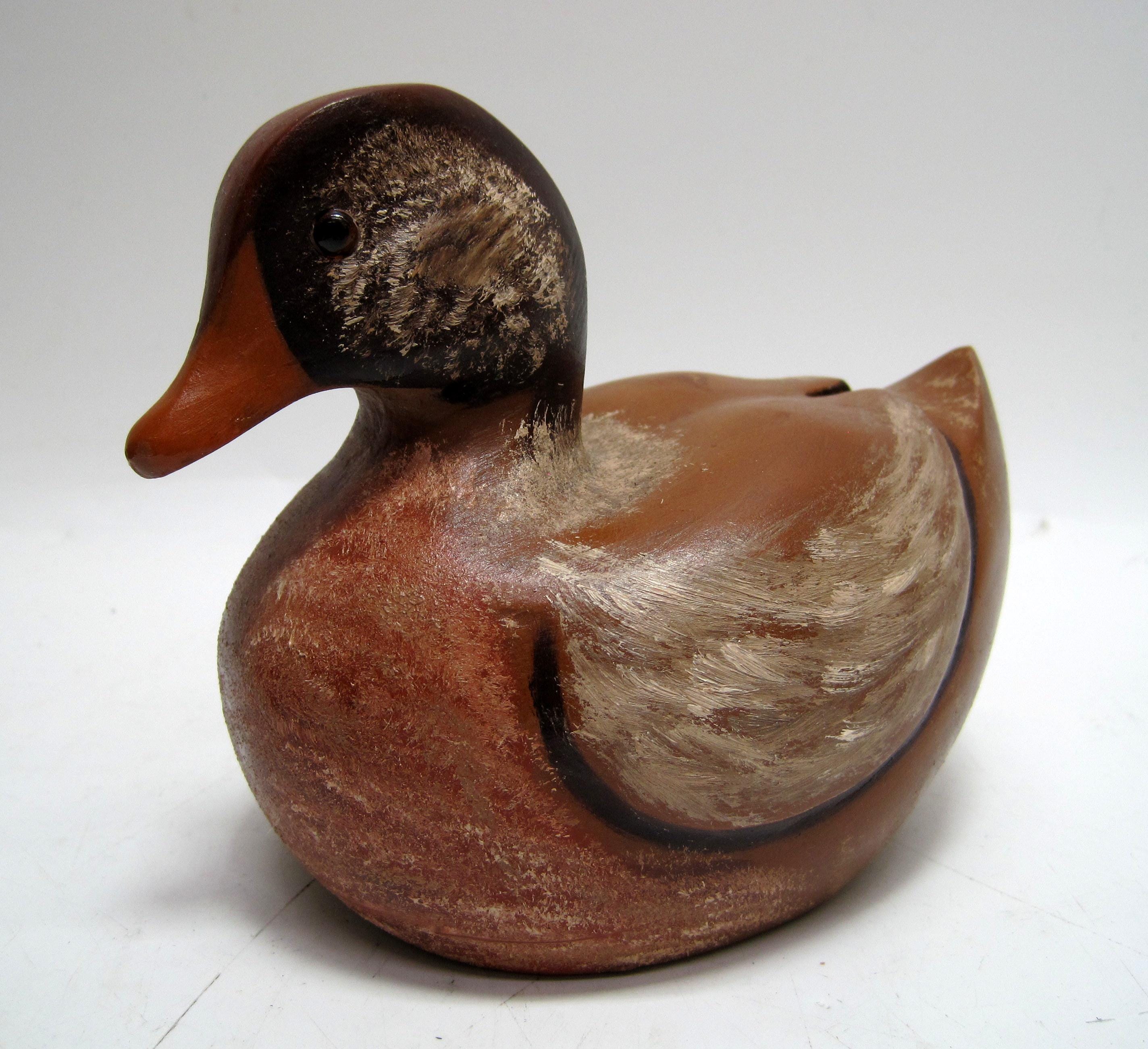 Vintage Ceramic Chubby Ruddy Duck Glass Eyes Hand Painted - Etsy