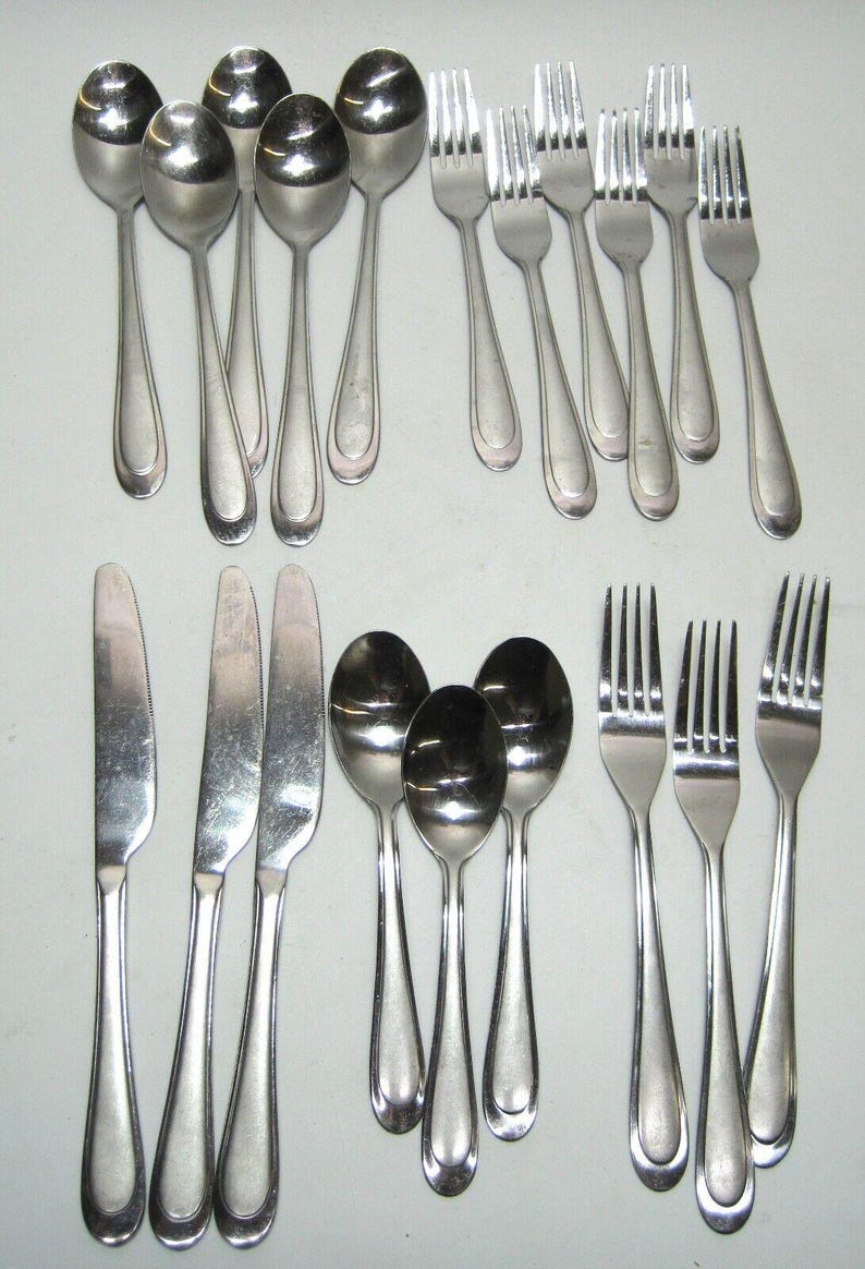 20 Pieces Cambridge Stainless Steel Flatware Clarity-sand - Etsy