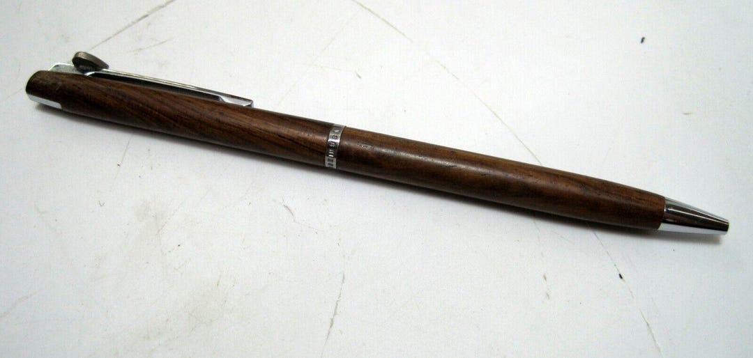 VTG Hallmark Walnut Wooden Ballpoint Pen Made USA Blue Ink KC Kansas ...