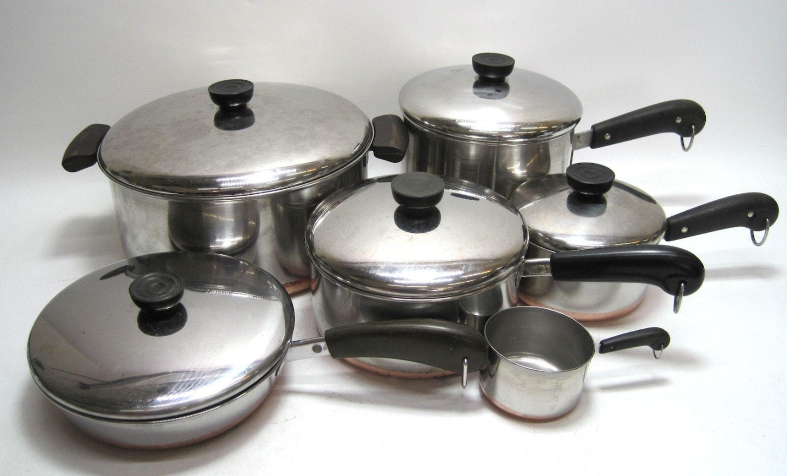 11 Piece Revere Ware Copper Bottom Pans 6qt 3qt 2qt 1qt 8" Skillet - Etsy