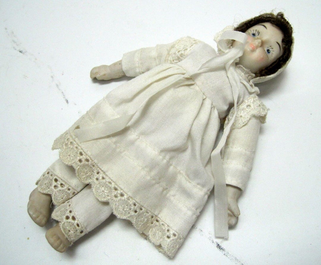 Victorian PORCELAIN Frozen CHARLOTTE DOLL 7" - Etsy