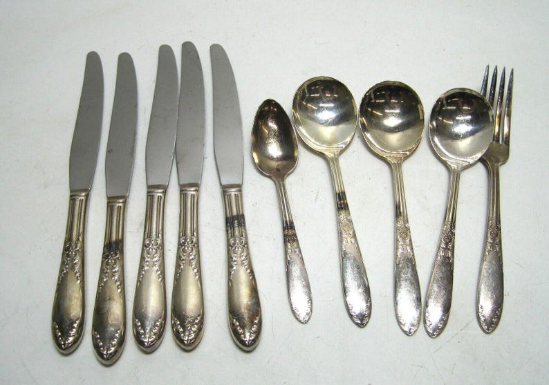 11 Pieces National King Edward Silverplate Silverware Flatware - Etsy