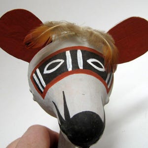 VTG Native American Hand Made Hopi Gourd Rattle Racoon Hand Painted ...