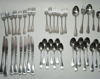 50 Pc Set Oneida AMERICAN COLONIAL Heirloom Cube Stainless Satin ...