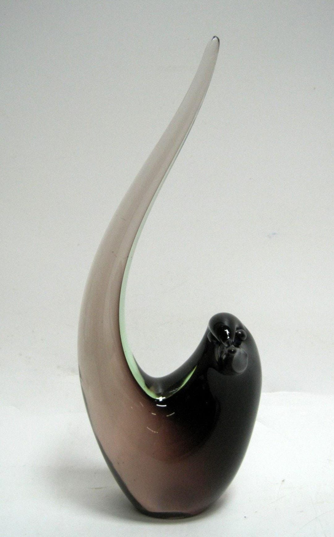 Vintage MCM Murano Ferro Lazzarini Italy Blown Glass Bird W/sticker 9 1 ...