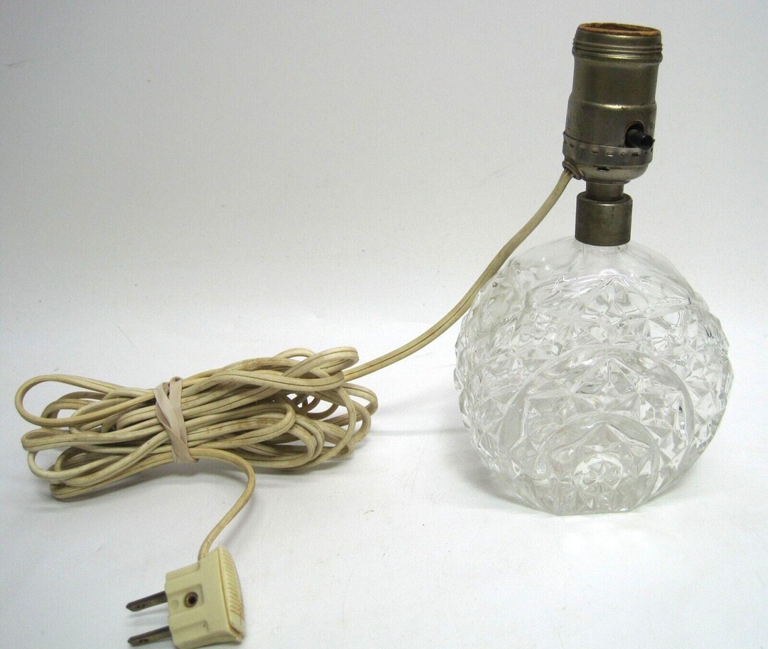 Star Cut Glass Decanter Perfume Bottle Converted Boudoir Lamp Works! - Etsy