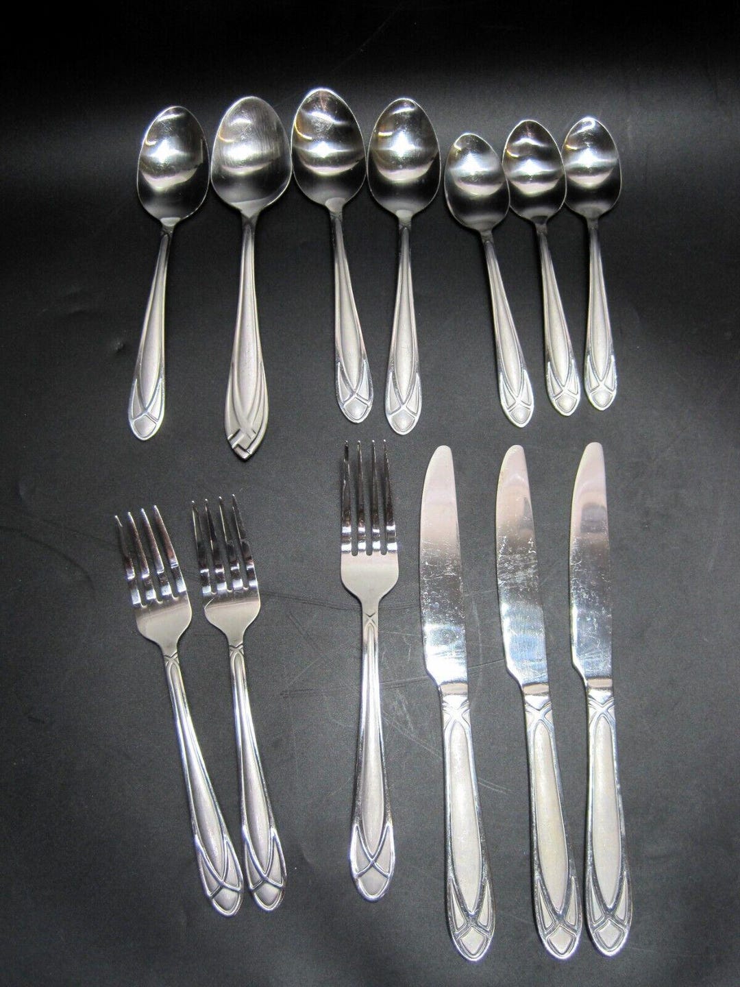 12 Pieces Pfaltzgraff MIRAGE FROST Stainless 18/0 Frosted Silverware Flatware - Etsy