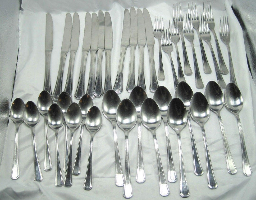 38 Pieces Retroneu RTR19 Pattern Stainless Flatware - Etsy