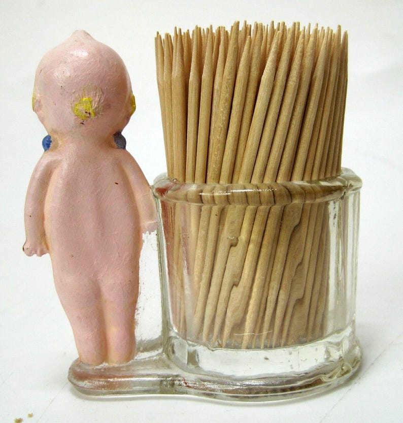 Vintage Kewpie Doll Toothpick Holder Hand Painted - Etsy