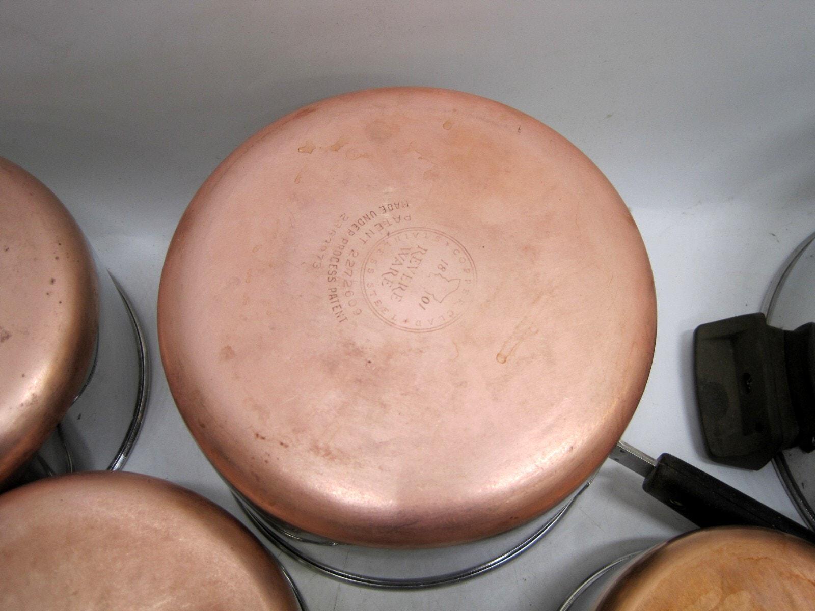 12 Piece Revere Ware Copper Bottom Pans 6qt 4.5qt 3qt 2qt 1.5qt 1qt 9 ...