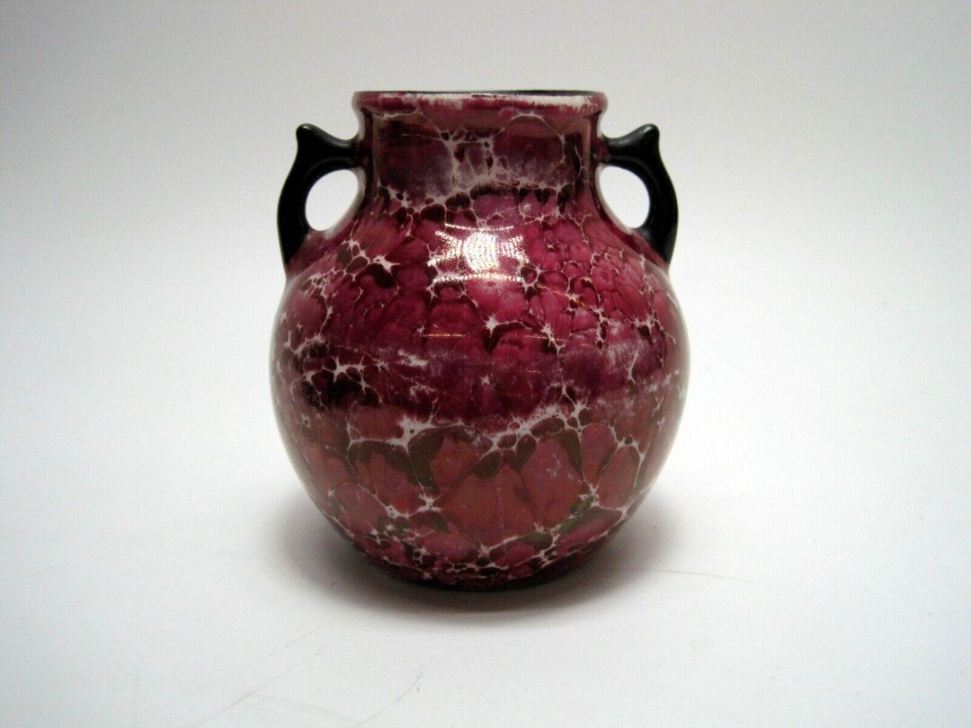 Art Deco Magenta Marbled "coronet" Vase Made in CZECHOSLOVAKIA 4.5" - Etsy