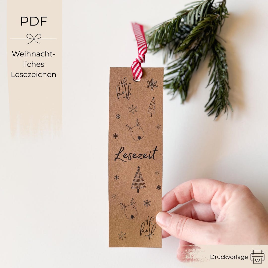 Printable Christmas Bookmark Template | Printable PDF | Suitable for ...