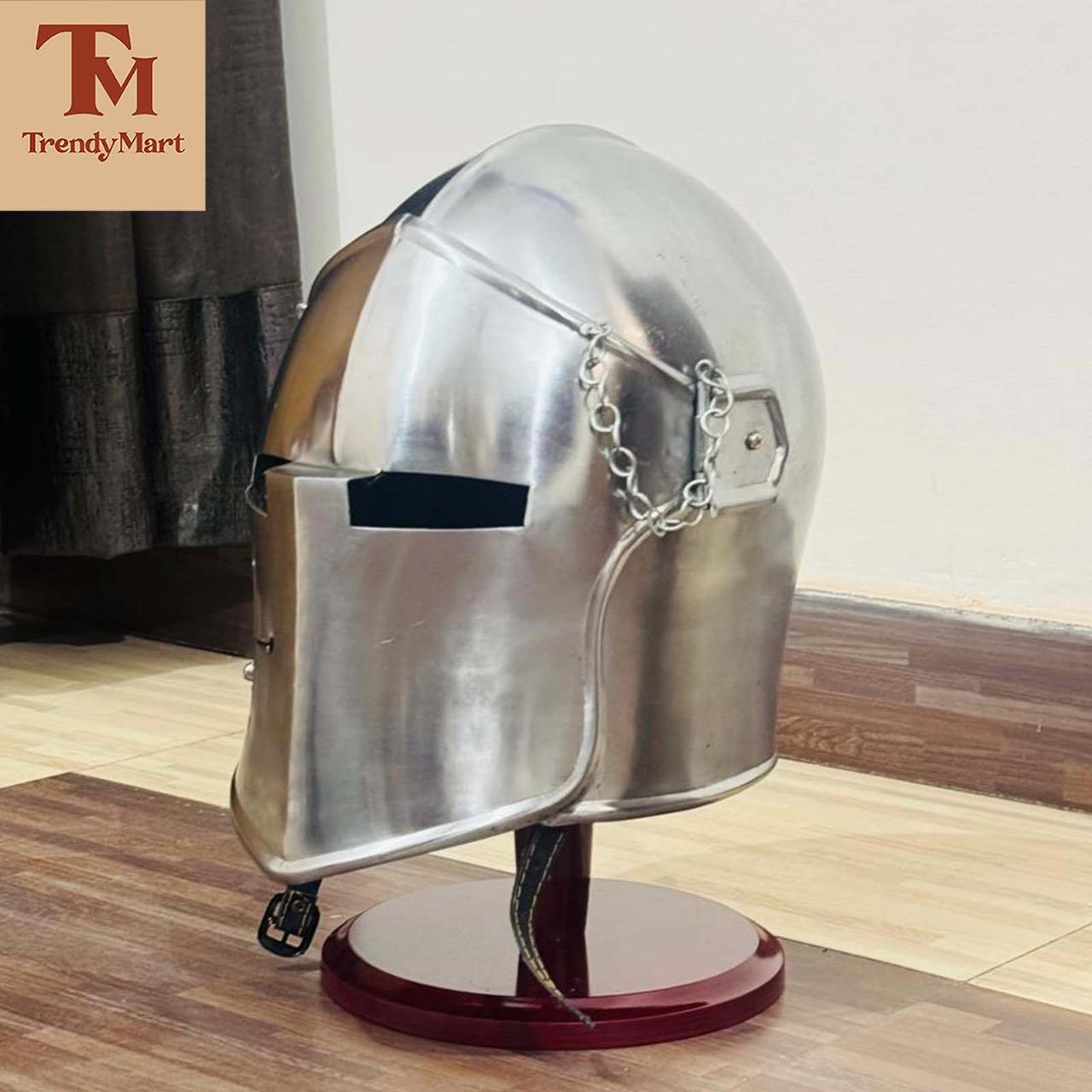 Medieval Knight Steel Barbuta Helmet Crusader Barbute Visored Helmet ...