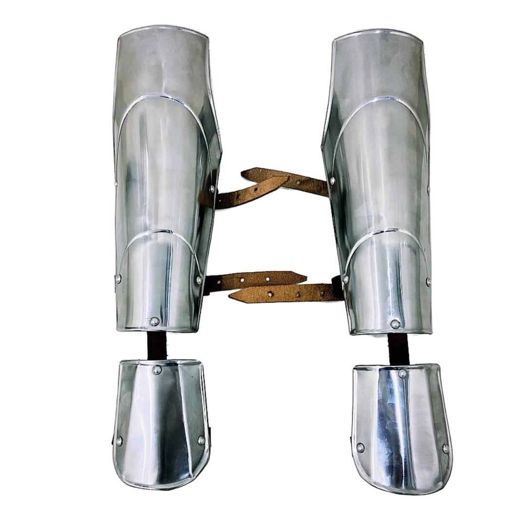 Medieval Arm Guard Bracers Hand Set Steel Vambraces Silver Polish Hand ...