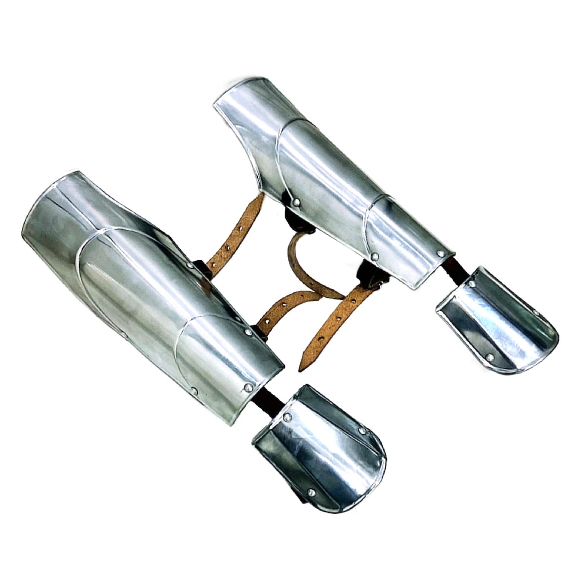 Medieval Arm Guard Bracers Hand Set Steel Vambraces Silver Polish Hand ...