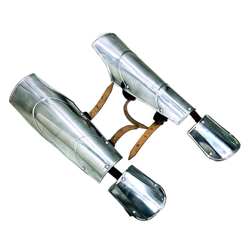 Medieval Arm Guard Bracers Hand Set Steel Vambraces Silver Polish Hand ...