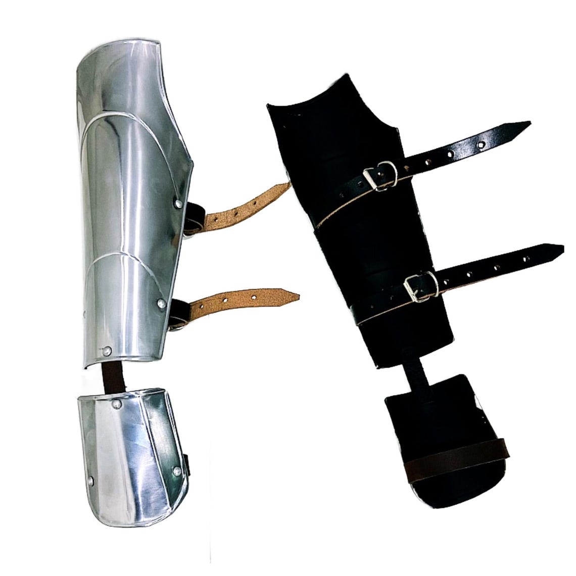 Medieval Arm Guard Bracers Hand Set Steel Vambraces Silver Polish Hand ...