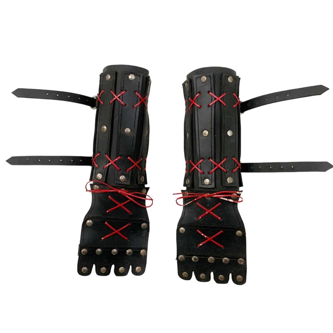 Medieval Japanese Samurai Arm Guard Bracers Leather Vambraces Wrist ...