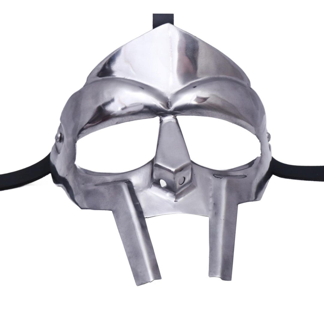 Metal Steel Face Mask Armor Medieval MF Doom Rapper Mask Gladiator ...