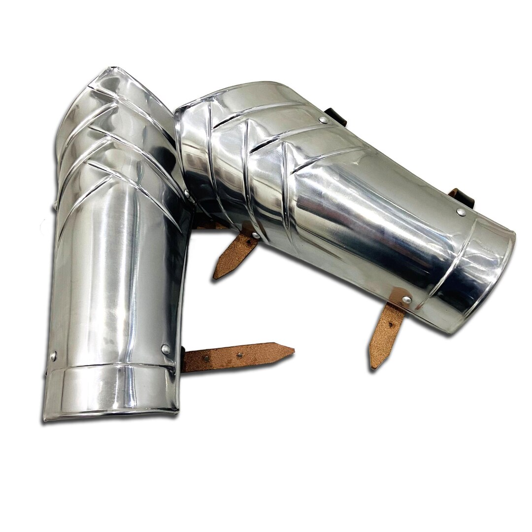 Medieval Arm Guard Bracers Silver Polish Hand Armor Wrist Guard Armor ...