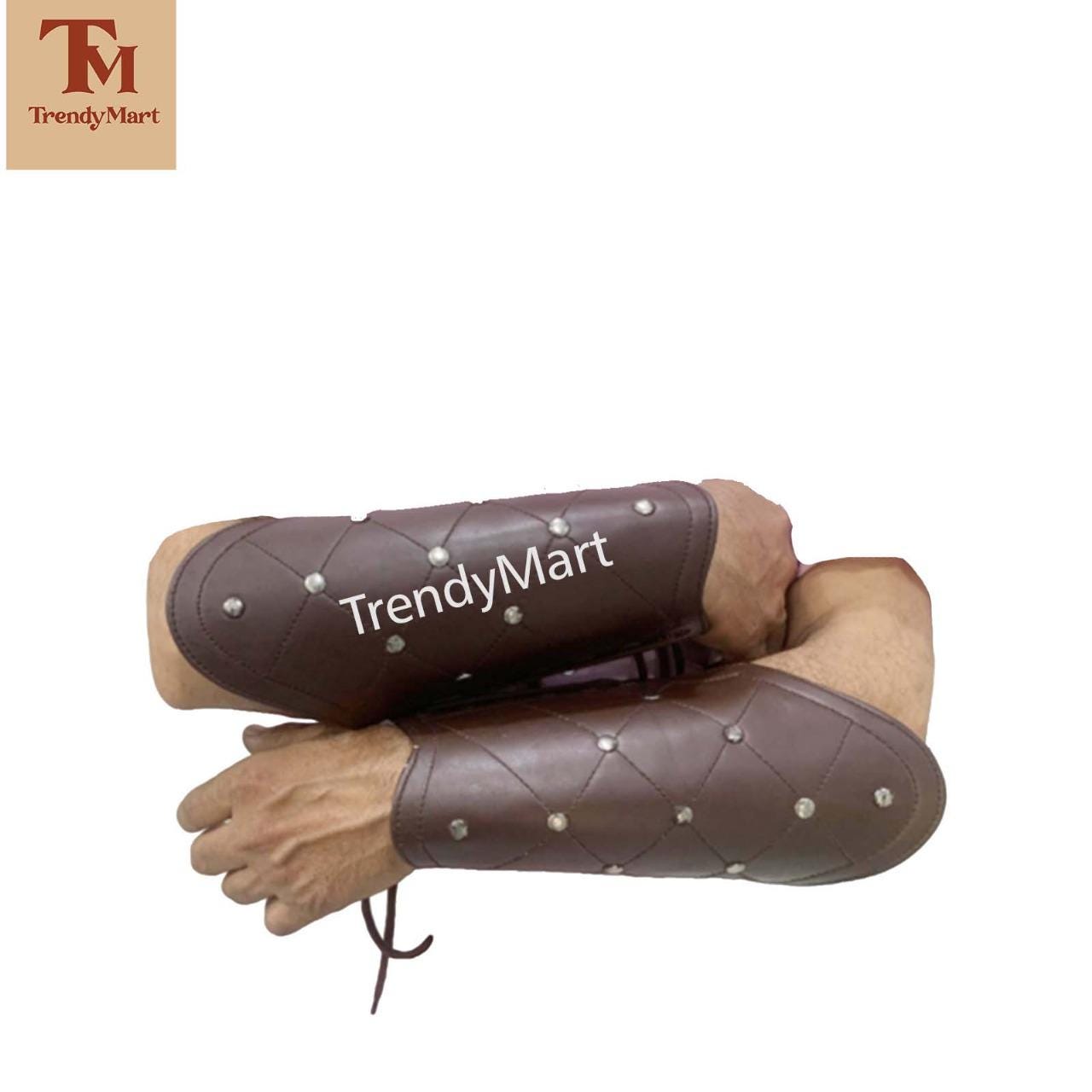 Medieval Arm Guard Bracers Leather Vambraces Wrist Guard Roman Armor ...