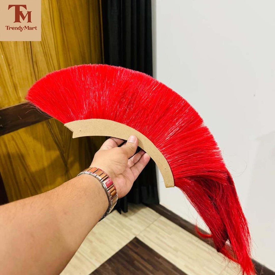Natural Horse Hair Plume for Corinthian Helmet Red Crest Brush Helmet ...