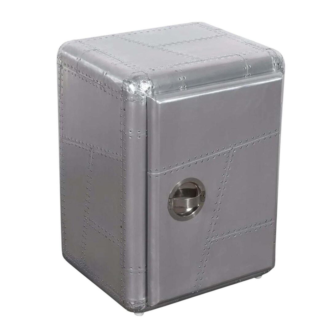 Aviation-inspired Storage Cabinet | Aluminum End Table & Nightstand ...