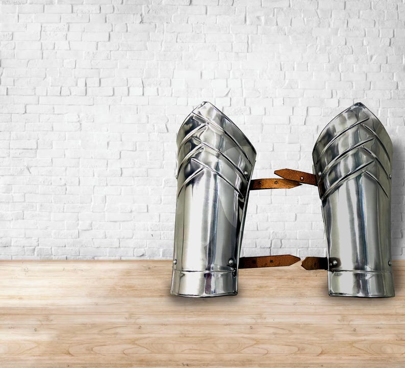 Medieval Arm Guard Bracers Silver Polish Hand Armor Wrist Guard Armor ...