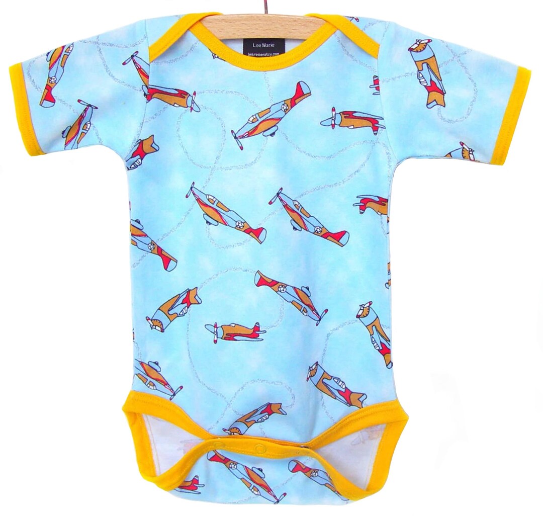 Handmade / Bodysuit / Boy Clothes / Airplane / Baby Clothes - Loopty ...