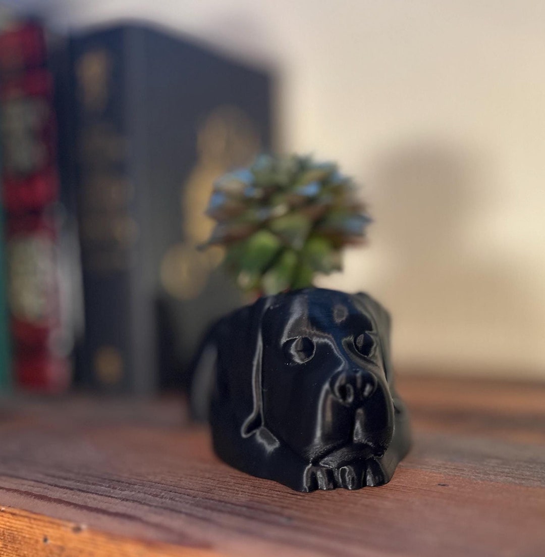 Black Labrador Planter: 3D Printed Succulent Pot, Dog Lover Gift - Etsy