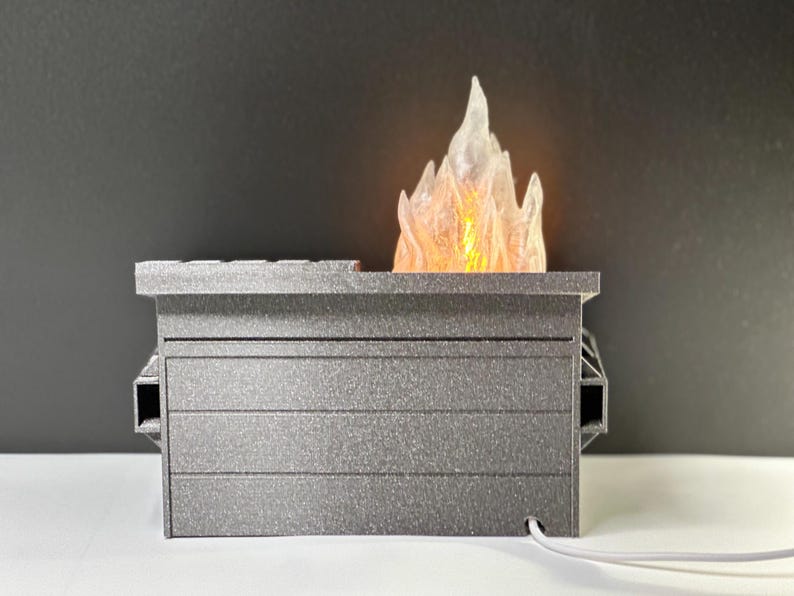 Pen Holder Dumpster Fire Desk Organizer Custom LED Lamp - Etsy