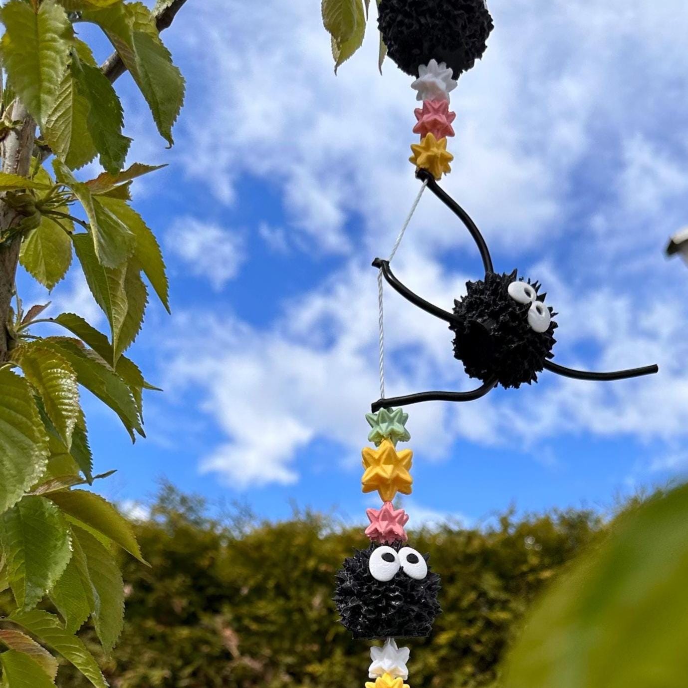 Whimsical Soot Sprite Wind Chime | Japanese-inspired Garden Charm With ...