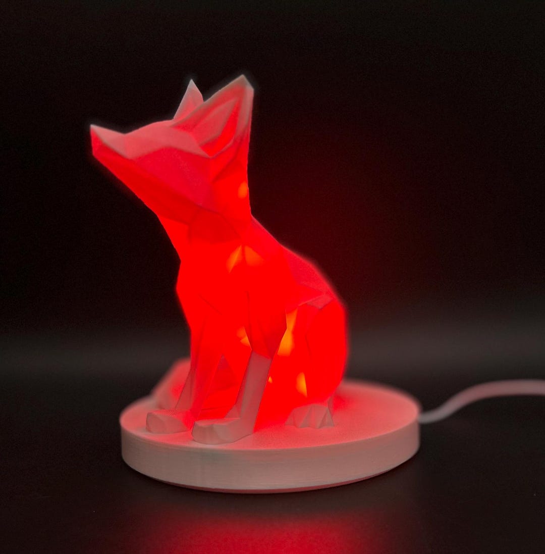 Geometric Fox Lamp: Stylish RGB Light for Modern Home Decor - Etsy